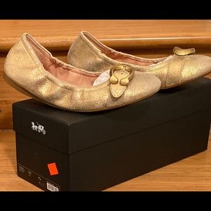 Coach | Shoes | Nwt Coach Stanton Buckle Ballet Flats Gold 5us | Poshmark